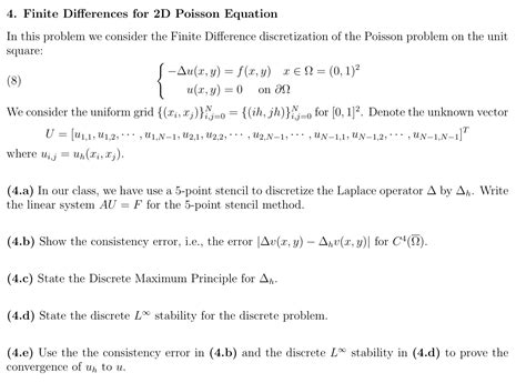 Solved Finite Differences For 2d Poisson Equationin This