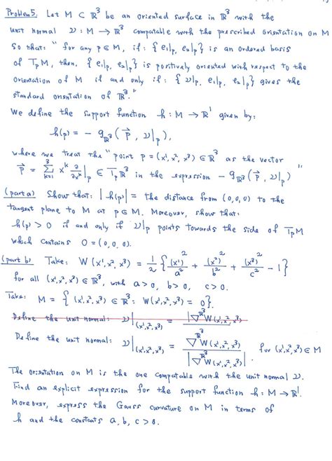 problem 5 ﻿let msubr3 ﻿be an oriented surface in r3