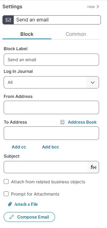 Send An Email Quick Action