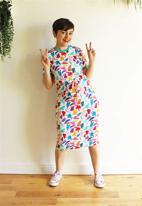 Tilly And The Buttons Tilly S Rainbow Brushstrokes Tabitha T Shirt Dress