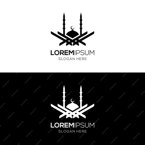 Premium Vector A Simple And Elegant Islamic Logo Design Template In The Shape Of A Mosque