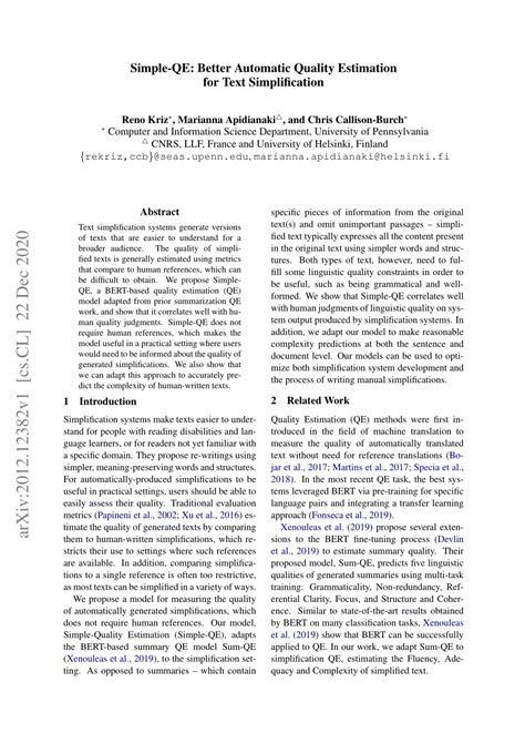 Pdf Simple Qe Better Automatic Quality Estimation For Text