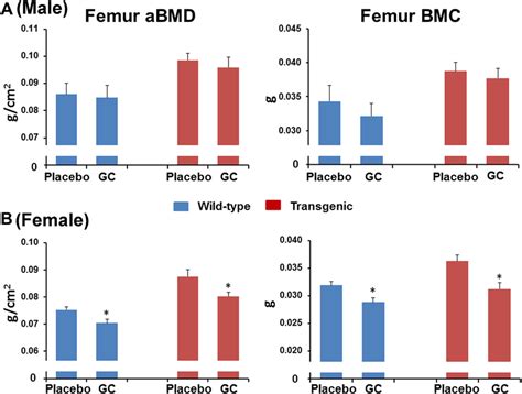 Femur Abmd And Bmc Measured By Dxa Male A And Female B Download Scientific Diagram