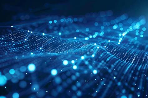 Digital Image Of Blue Background With Binary Code And Digital Network