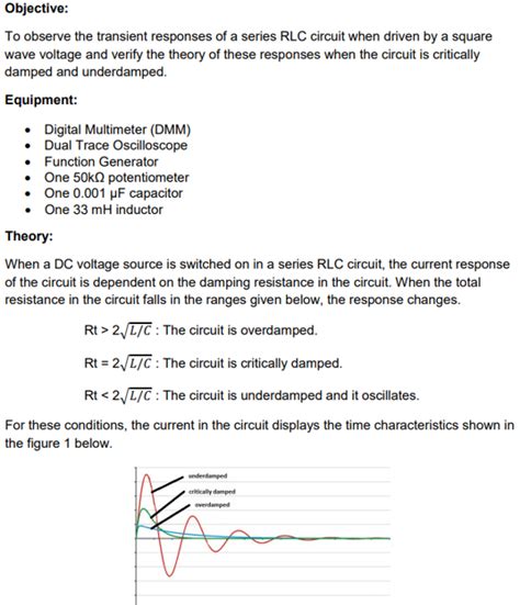 solved to observe the transient responses of a series rlc