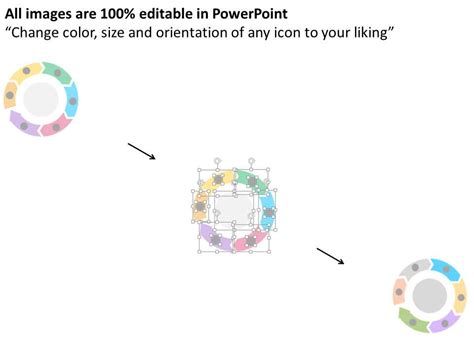 Six Staged Circular Process For Data Flow Flat Powerpoint Design PowerPoint Shapes