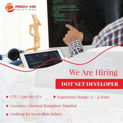 We Are Hiring Dotnet Developer With Minimum 2 Years Of Experience For The Locations Chennai