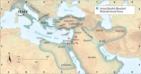 Map Of The Church In The First Century Map Showing The Spread Of