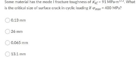 Answered Some Material Has The Mode I Fracture… Bartleby