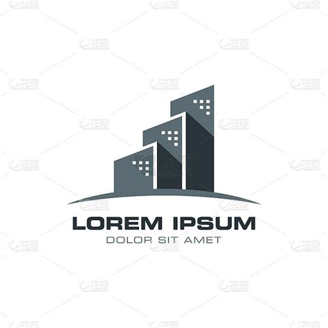 建筑，建筑矢量股票插图设计模板。素材 花瓣网