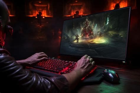 Premium Photo Adult Using Keyboard And Mousepad To Play Video Games On Computer