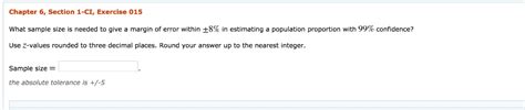 Solved Chapter 6 Section 1 Ci Exercise 015 What Sample
