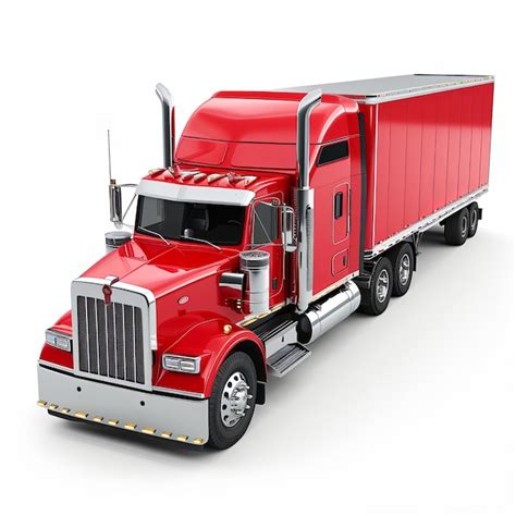 Magnificent Tractor Trailer Hybrid Isolated On White Background