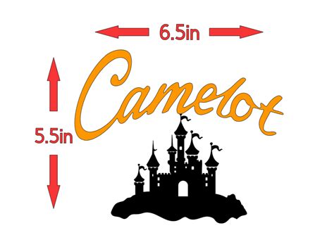 Camelot With Castle Decal Graphic 10in X 7in