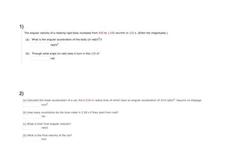 Solved 1 The Angular Velocity Of A Rotating Rigid Body