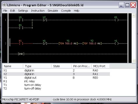 Ladder Diagram Untuk Membuat Led Berkedip Dengan Start Dan Stop