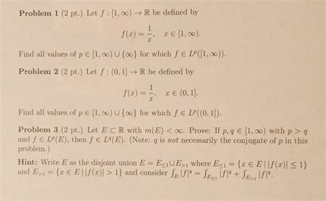 Solved Problem 1 2 Pt Let F [1 00 R Be Defined By 1 }