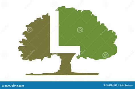 Oak Tree Letter L Stock Vector Illustration Of Conservation 104224819