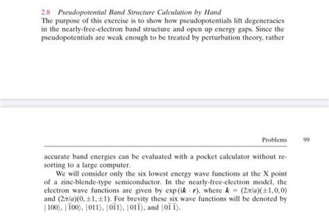 2 8 Pseudopotential Band Structure Calculation By