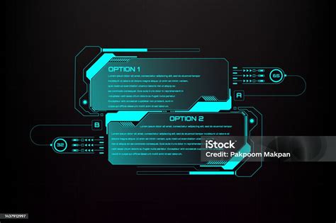Hud Ui 인포그래픽 템플릿의 창의적인 디지털 콜아웃 제목 표시줄 템플릿입니다 프레젠테이션 및 광고 벡터를 위한 미래 기술