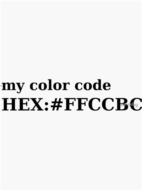 My Color Code HEX FFCCBC Sticker For Sale By Aiartoday Redbubble