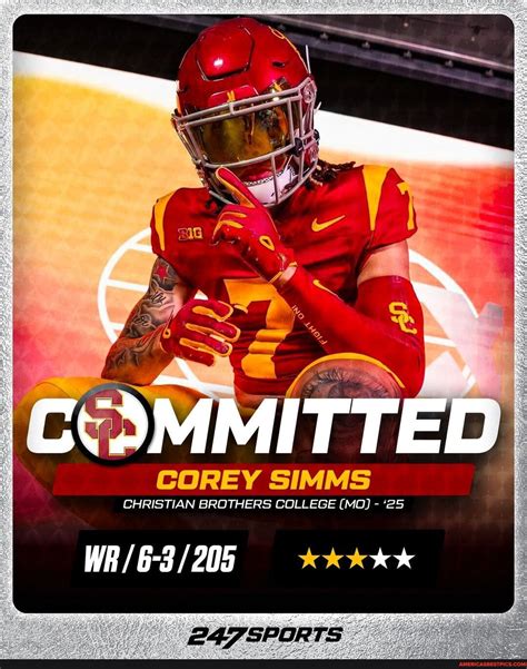 Fight On ️ Class Of 2025 Wr Corey Simms Has Committed To Lincoln Riley And Uscfb 🔥 Simms Chose