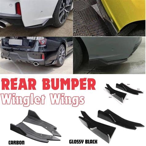 upgrade design universal rearbumper lip diffuser winglet wings anti