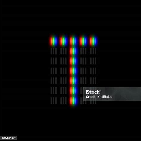 광채 빨간색 녹색파란색 픽셀 벡터 일러스트와 Rgb 픽셀 글꼴 문자 0명에 대한 스톡 벡터 아트 및 기타 이미지 0명 3차원 형태 개체 그룹 Istock