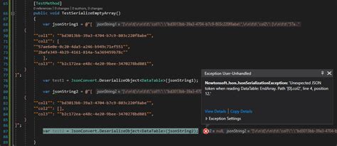 C How To Get Datatable From Json String That Contains An Empty Array