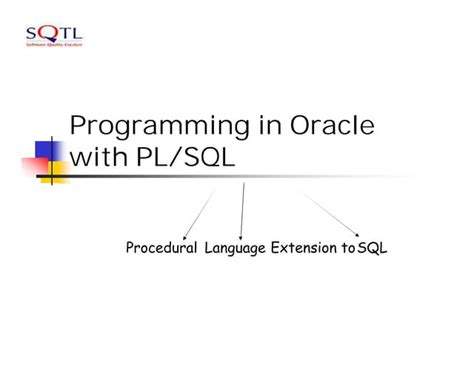 Programming In Oracle With Plsql Ppt