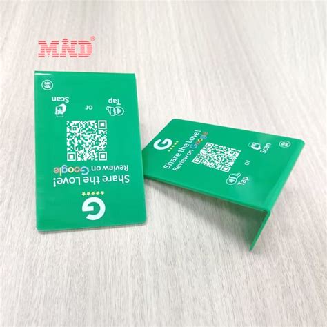 Customize Qr Code Socia Media Blank Acrylic NFC Menu Display Table Stand Custom NFC Google