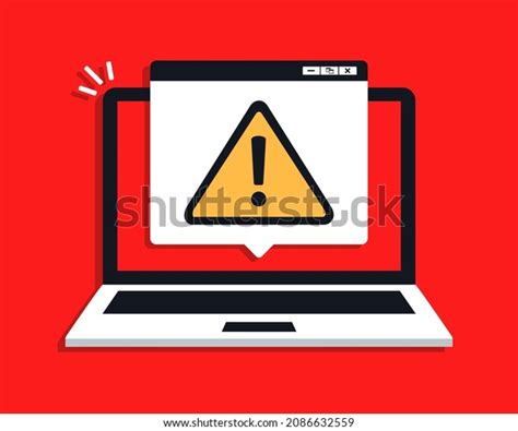 Laptop Warning Sign Computer Notification Exclamation Stock Vector Royalty Free