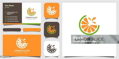Ilustración De Logotipo Vectorial Plano De Cítricos En Rodaja De Limón