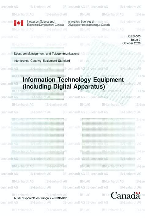 Ices 003 Issue 7 Emc Standard