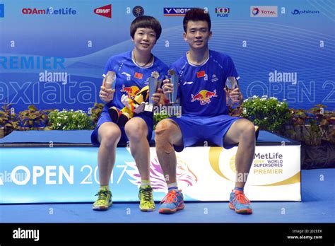Kuching Malaysia 9th Apr 2017 Chinas Zheng Siwei R And Chen Qingchen React During The