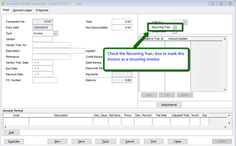 Accounts Payable Recurring Invoices