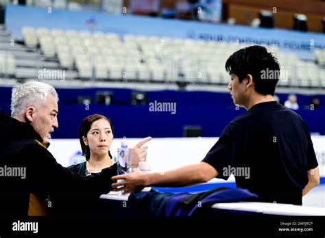 Riku Miura And Ryuichi Kihara Jpn During Pairs Practice At The Isu