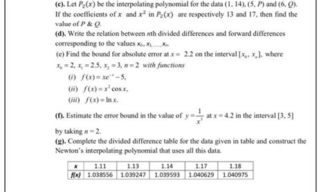 solved c let p2 x be the interpolating polynomial for