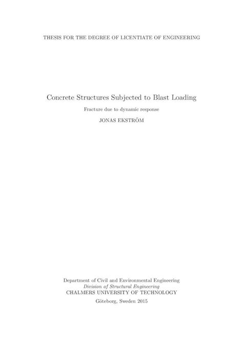 Pdf Concrete Structures Subjected To Blast Loading · In The Numerical