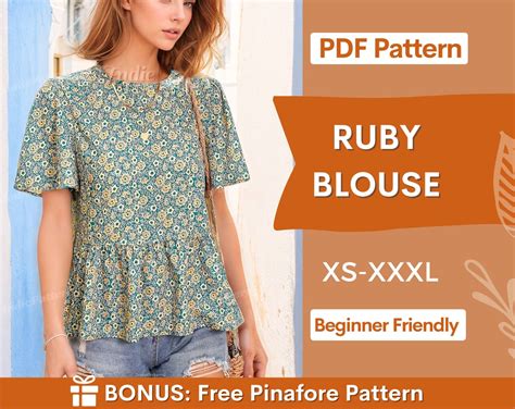 Blouse Sewing Pattern Top Pattern Women Sewing Pattern Easy Blouse