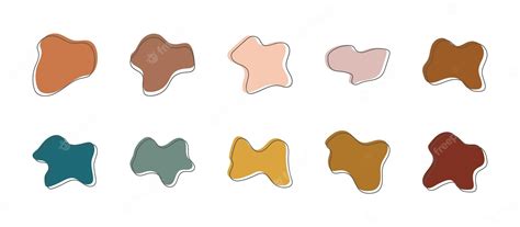 Premium Vector Set Of Abstract Organic Blob Shape Elements With Line