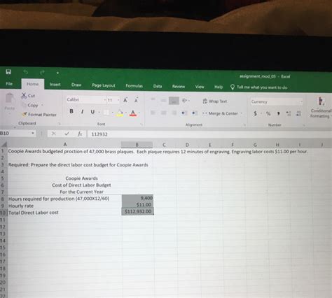 Solved Assignment Mod 05 Excel Home Insert Draw Page Layout