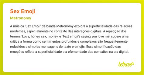Significado Da Música Sex Emoji Metronomy Letrasmusbr Significado Da Música Sex Emoji Metronomy Letrasmusbr