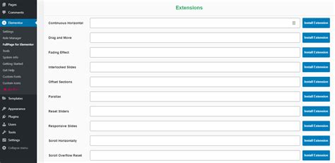 fullpage js docs for elementor wordpress plugin