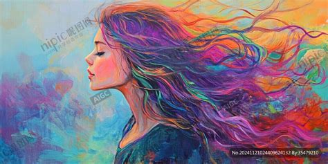 Ai创作图数字油画插画设计 酷炫色彩写意装饰画 数字肖像插画 唯美抽象画水彩画女人 风美女插画 数字美女插画 绚丽艺术画 炫彩墨笔刷人物插画 美女潮流插画 绘长发女生落水无框画 重彩美女 美女
