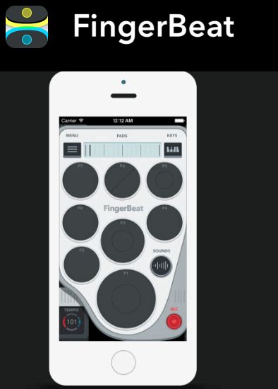fingerbeat drum pad app available free for iphone ipodtouch