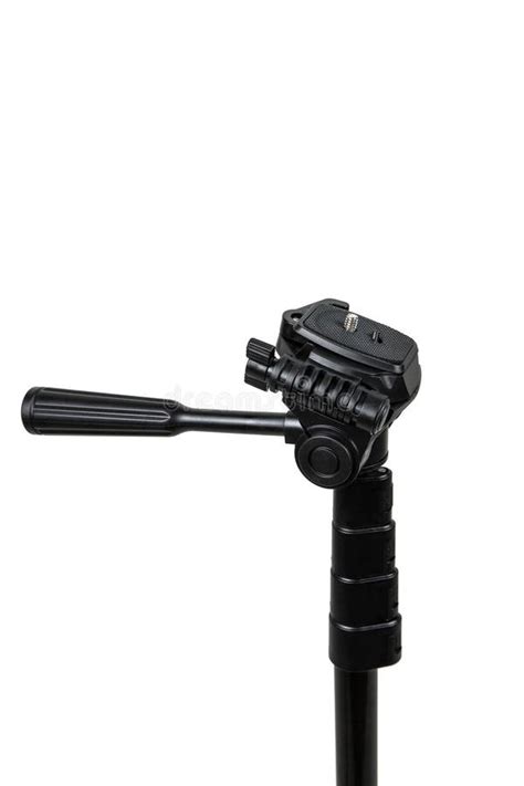 Black Mini Tripod For Compact Camera Isolated On White Back Stock Image