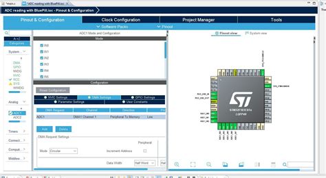 reading adc with dma in stm32 mcu