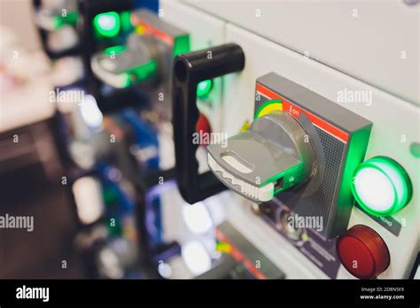Key Switch Select Mode Buttons And Display On Control Panel Stock Photo Alamy
