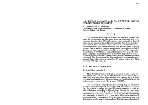 Pdf Non Linear Analysis And Constitutive Models Of Reinforced Concrete